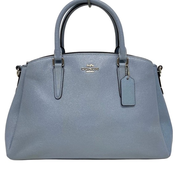 Coach | Bags | Coach Light Blue Leather Tote Bag | Poshmark